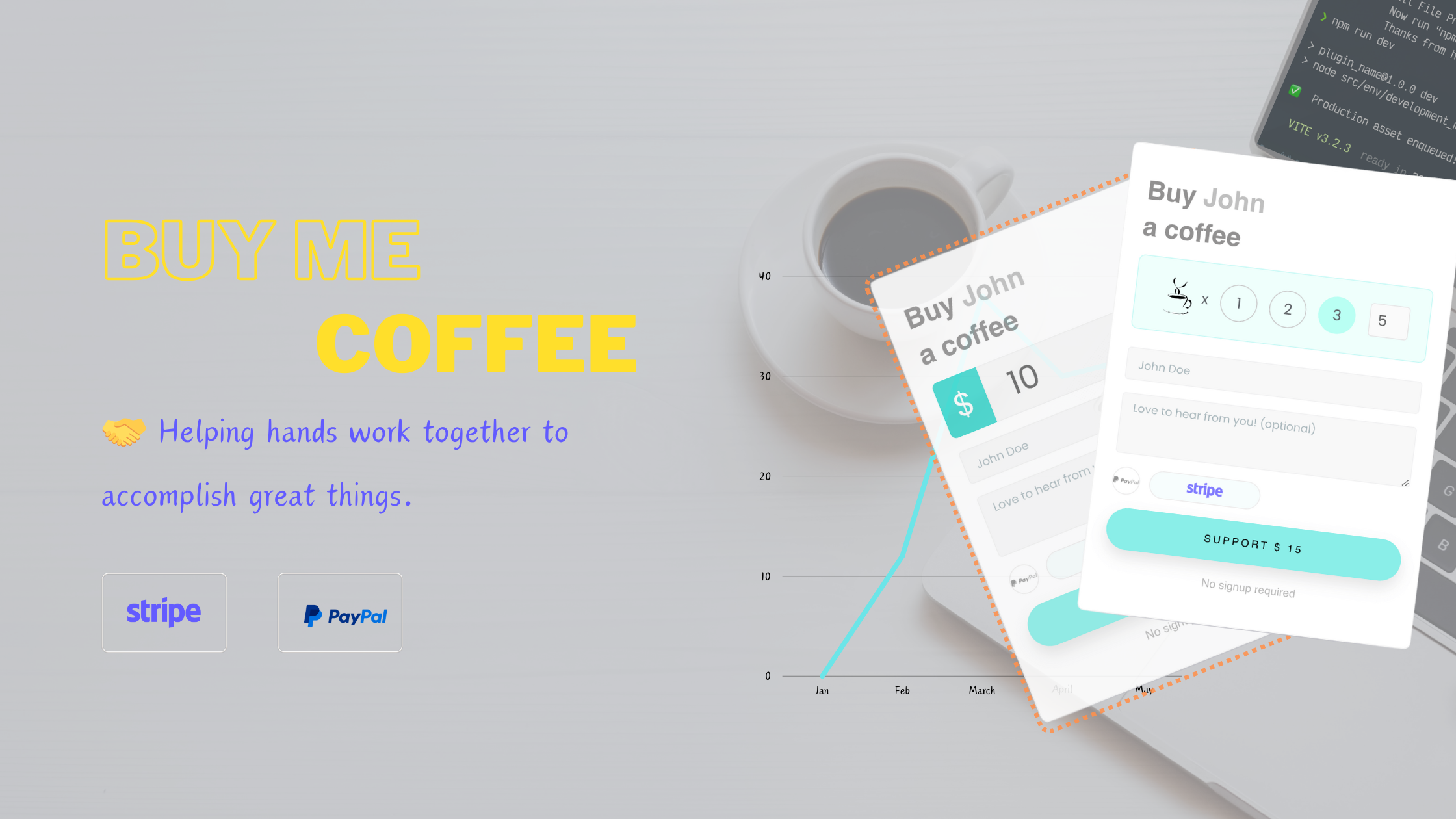 Demo- Buy Me Coffee- widgets - WP Miners
